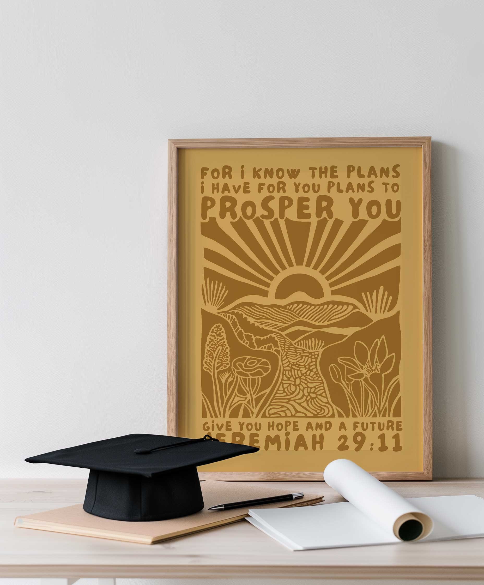 Jeremiah 29 11 - Bible Verse Wall Art Print Poster - Christian Gift ...