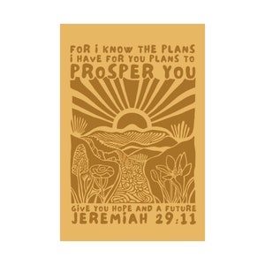 Jeremiah 29 11 - Bible Verse Wall Art Print Poster - Christian Gift ...