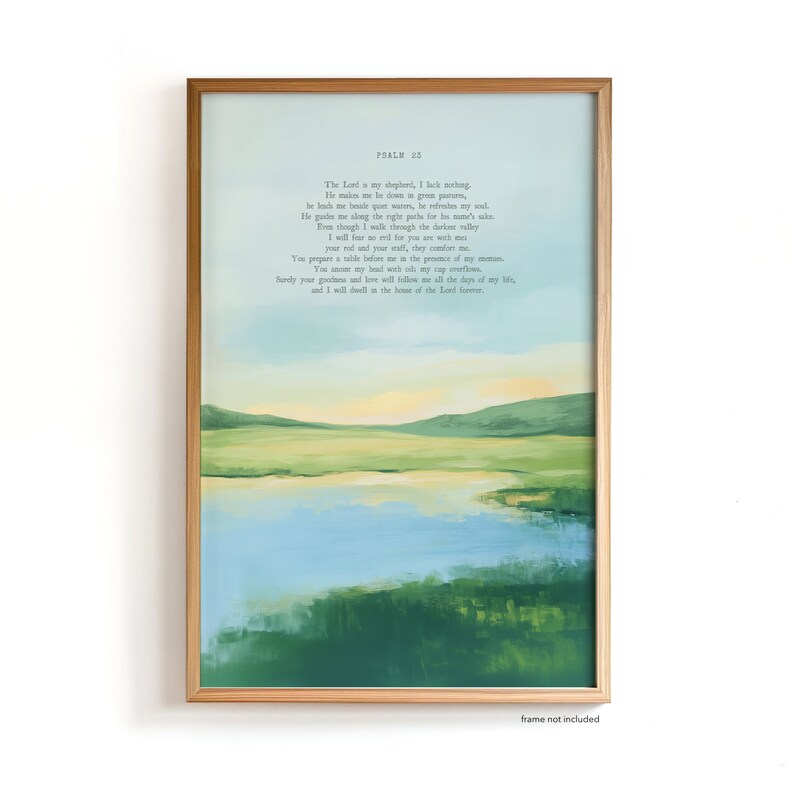 Psalm 23 Landscape Print: Modern Christian Wall Art - Etsy