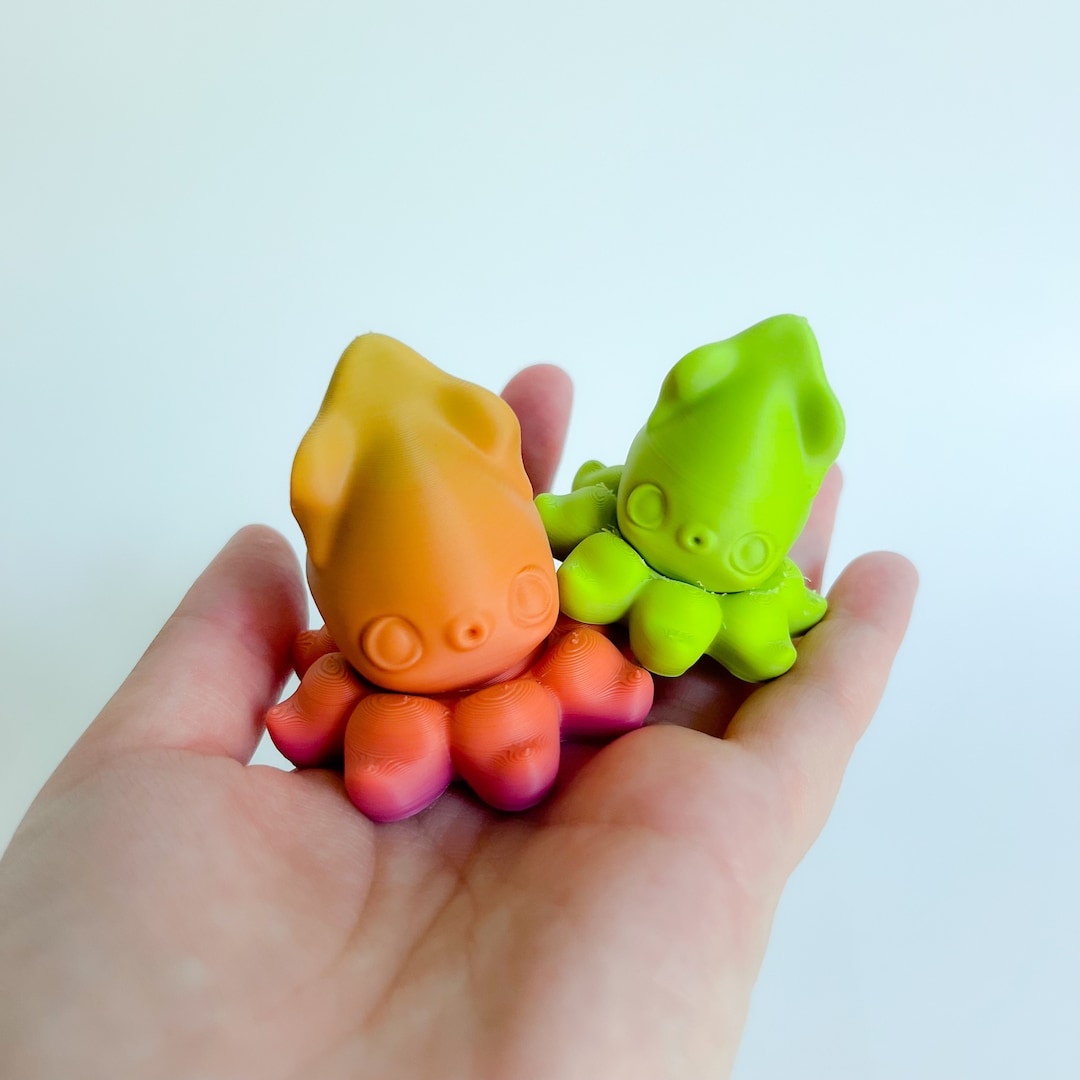 3D Printed Squid Spinner Articulated Squid Fidget Toy, Desk Accessory ...