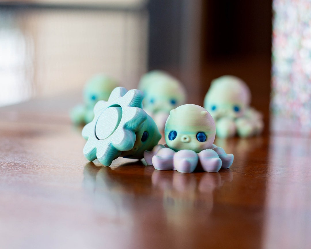 3D Printed Octopus Fidget Spinner Trendy ADHD Sensory Toy Unique Gift ...