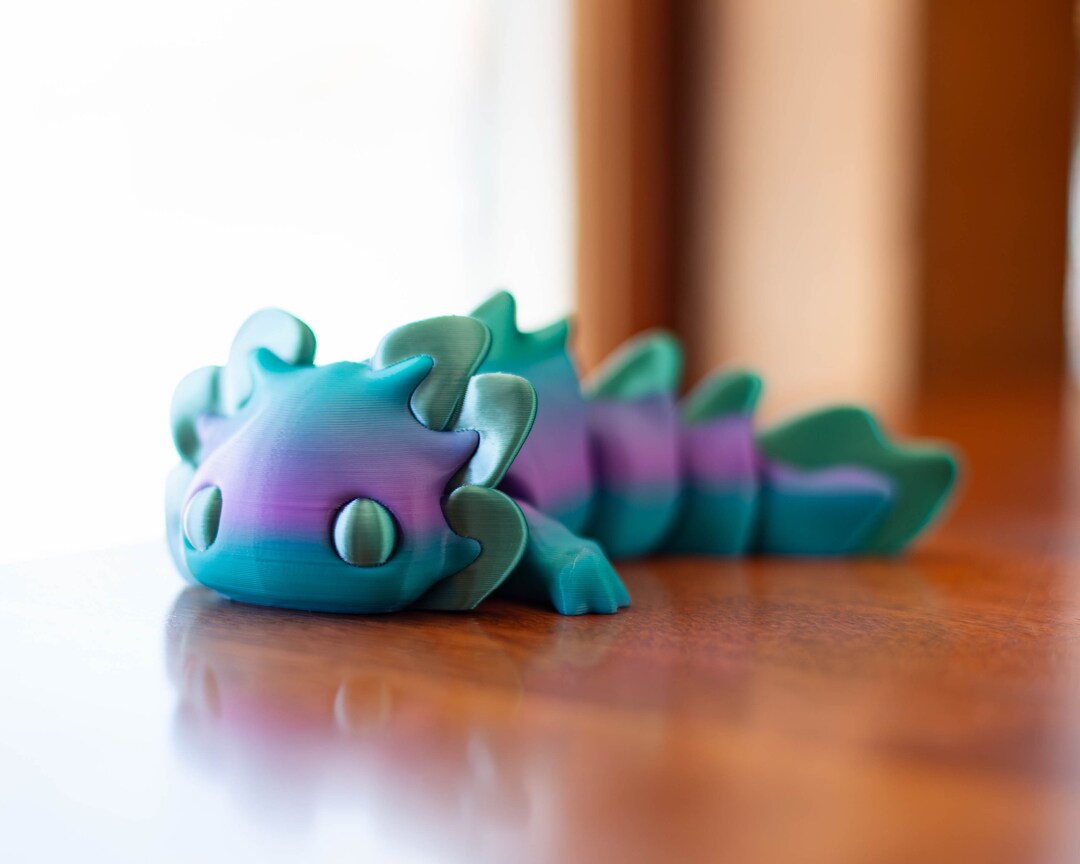 3D Printed Axolotl Tadpole Flexi ADHD Stress Relief Toy Unique Gift for ...