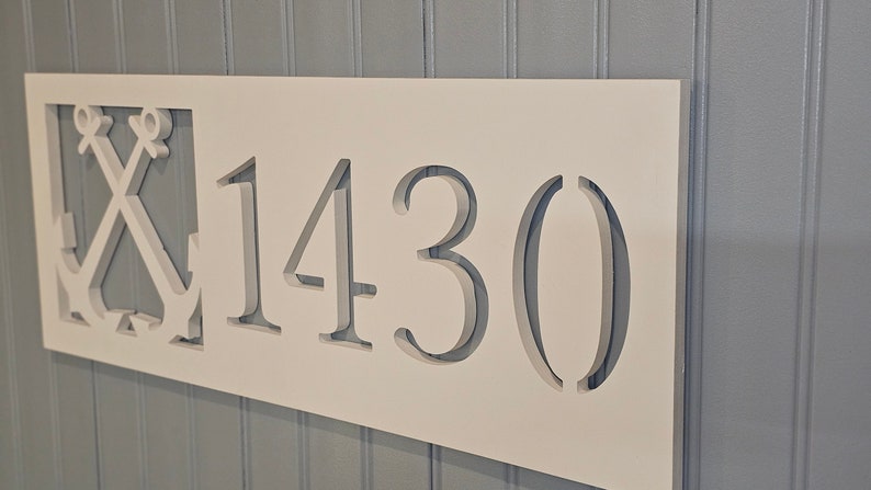 Ocean Themed Custom Address Sign With Anchor Design Made From 100% ...