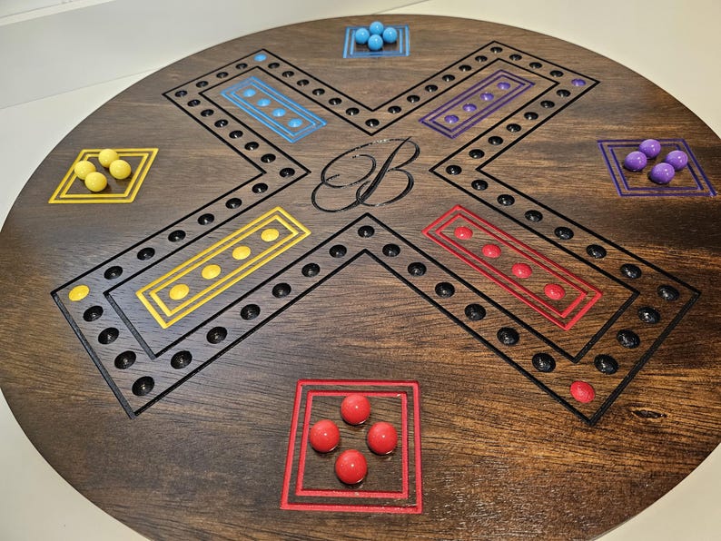 Custom Cards & Marbles Game Board/personalized/family Fun Game Night ...