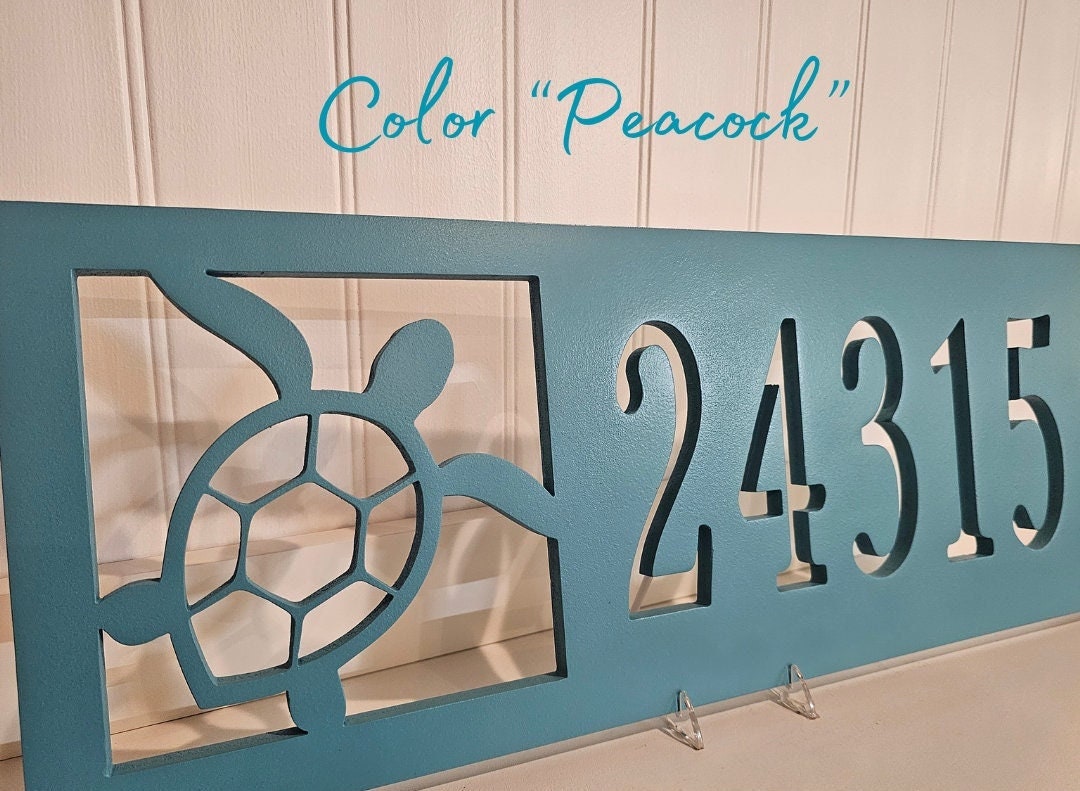 Custom Sea Turtle Address Sign in Several Sizes & Colors. Made From 100 ...