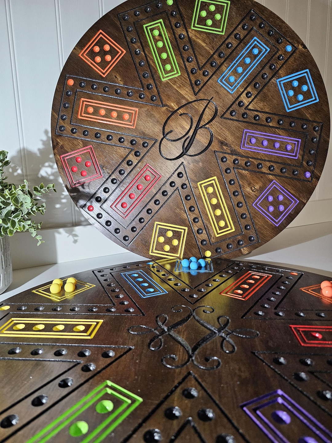 Custom Cards & Marbles Game Board/personalized/family Fun Game Night ...