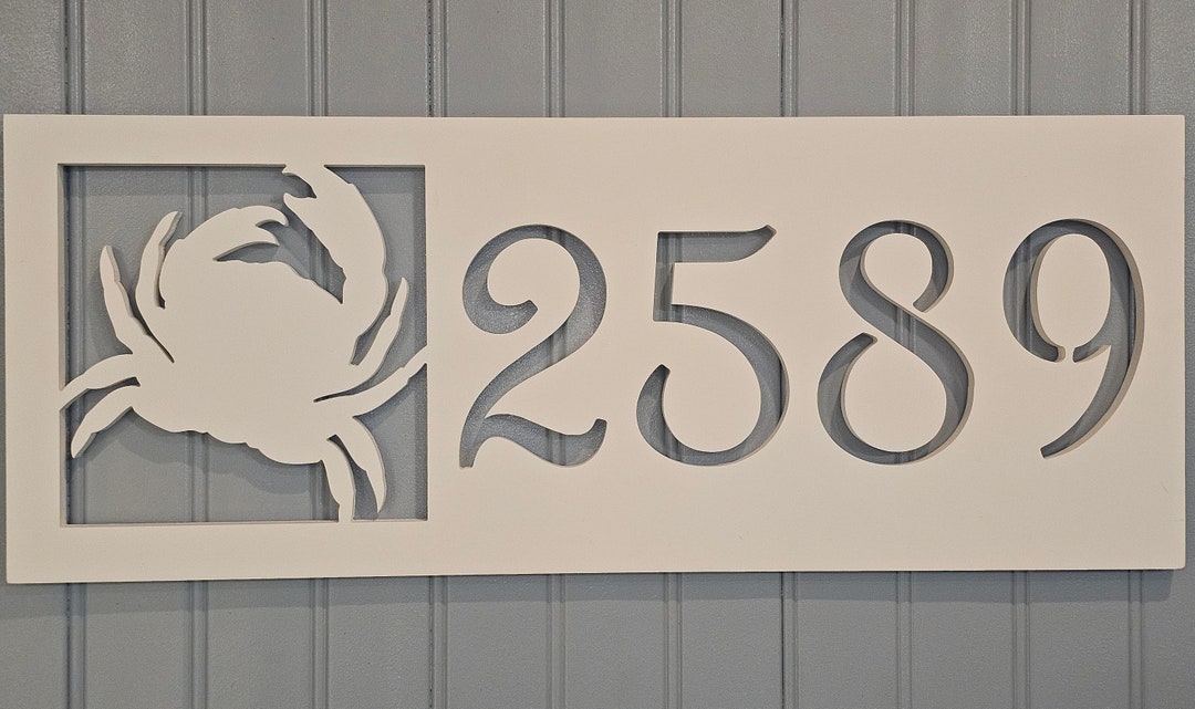 Ocean Themed Custom Address Sign/crab Design/100% Weatherproof Pvc ...