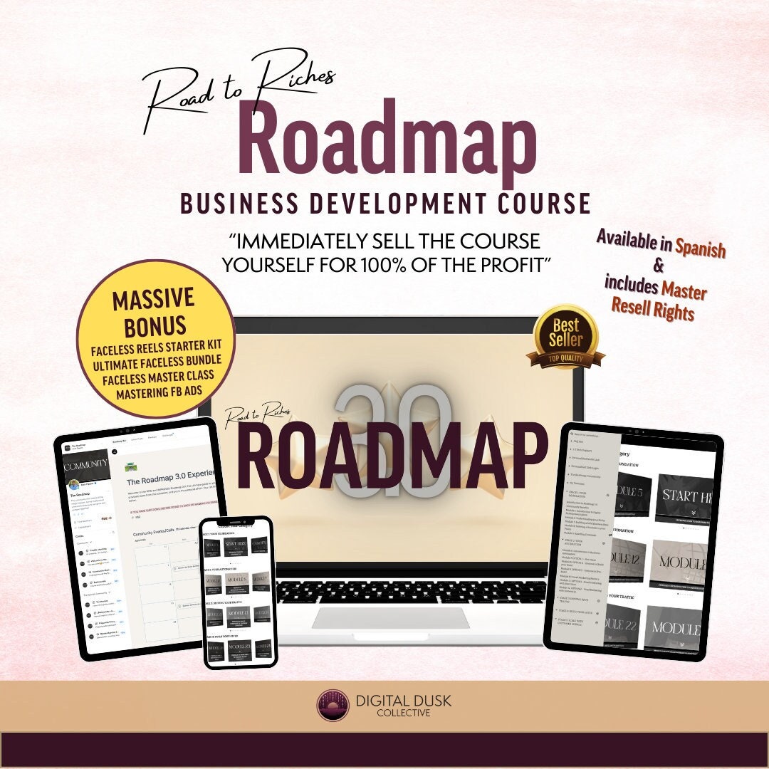 Roadmap 3.0: Digital Marketing & Business Development Course With Master Resell Rights Done for ...