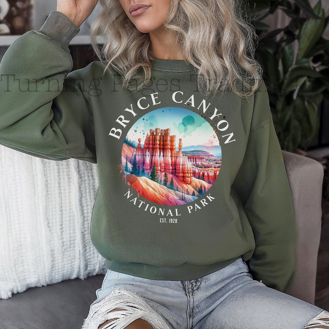 Watercolor Bryce Canyon National Park Sweatshirt, Utah Rocks Parks ...