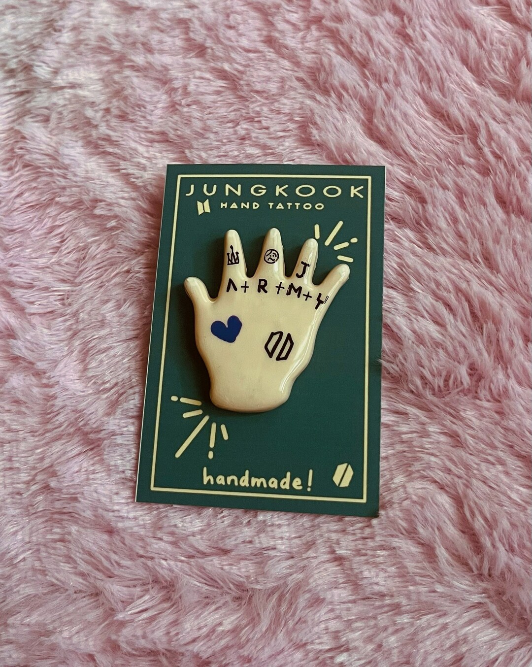 BTS Jungkook Hand Tattoos Polymer Clay Pin - Etsy