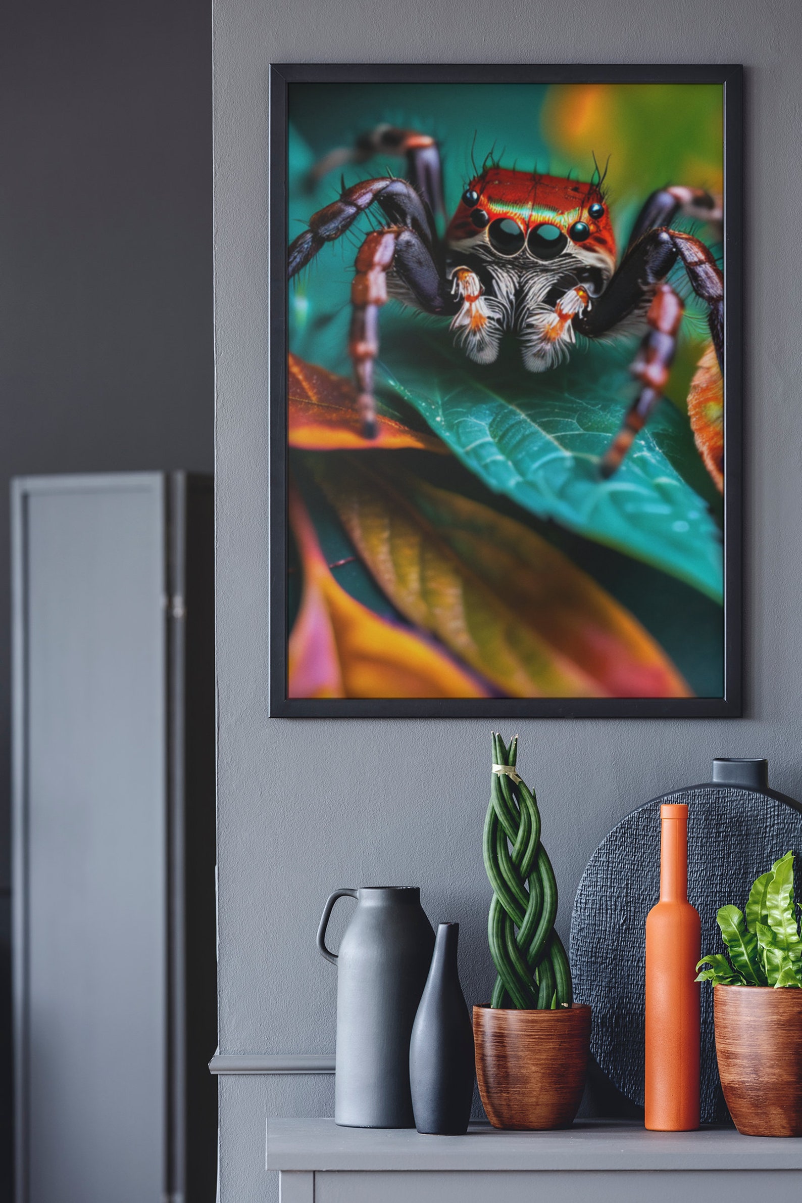 Fine Art Jumping Spider Poster. Jumping Spider Gifts, Saint Patricks ...