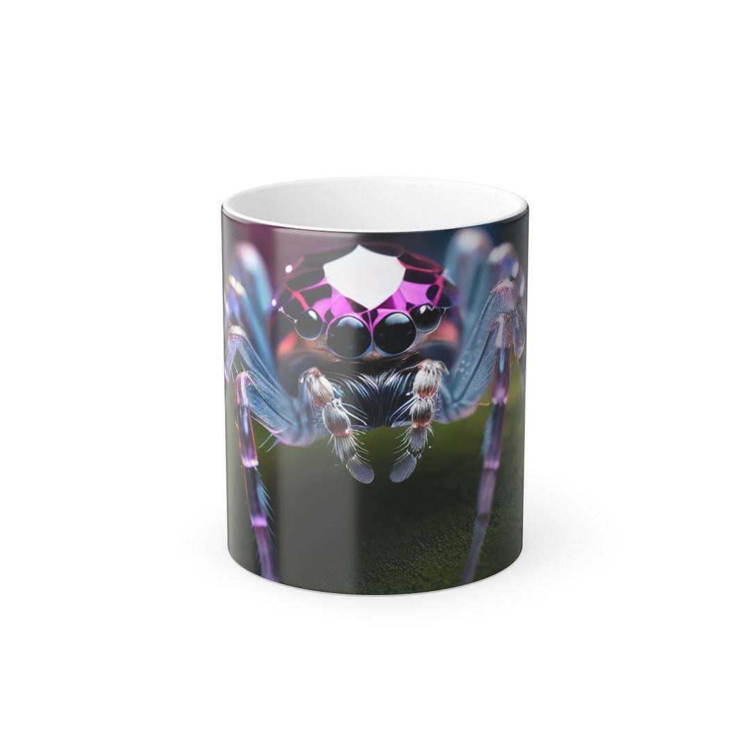 Fine Art Crystal Jumping Spider Color Morphing Mug, 11oz Gift for ...