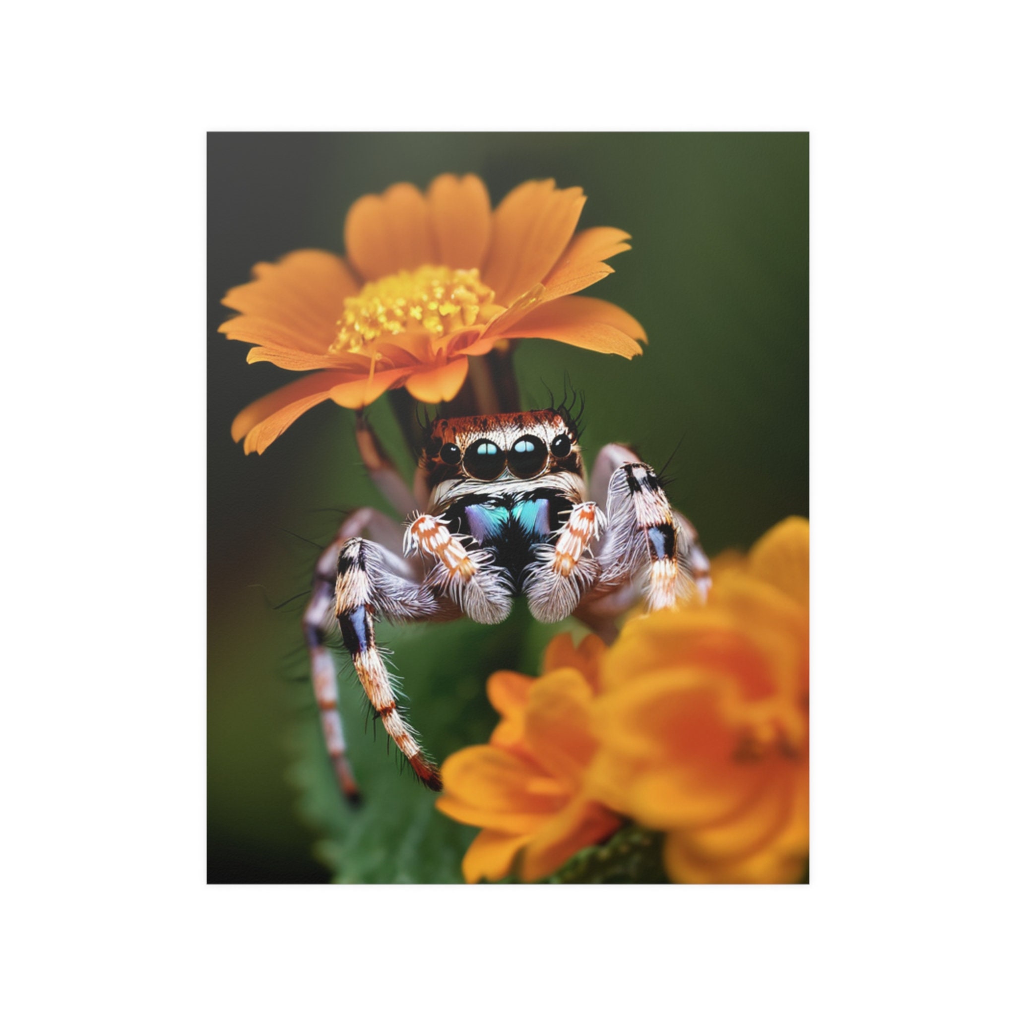 Premium Floral Jumping Spider Poster. Jumping Spider Gifts, Saint ...