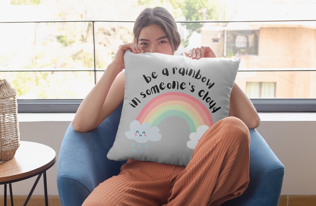 Be a Rainbow Decorative Pillow, Positive Pillow, Positive Message ...