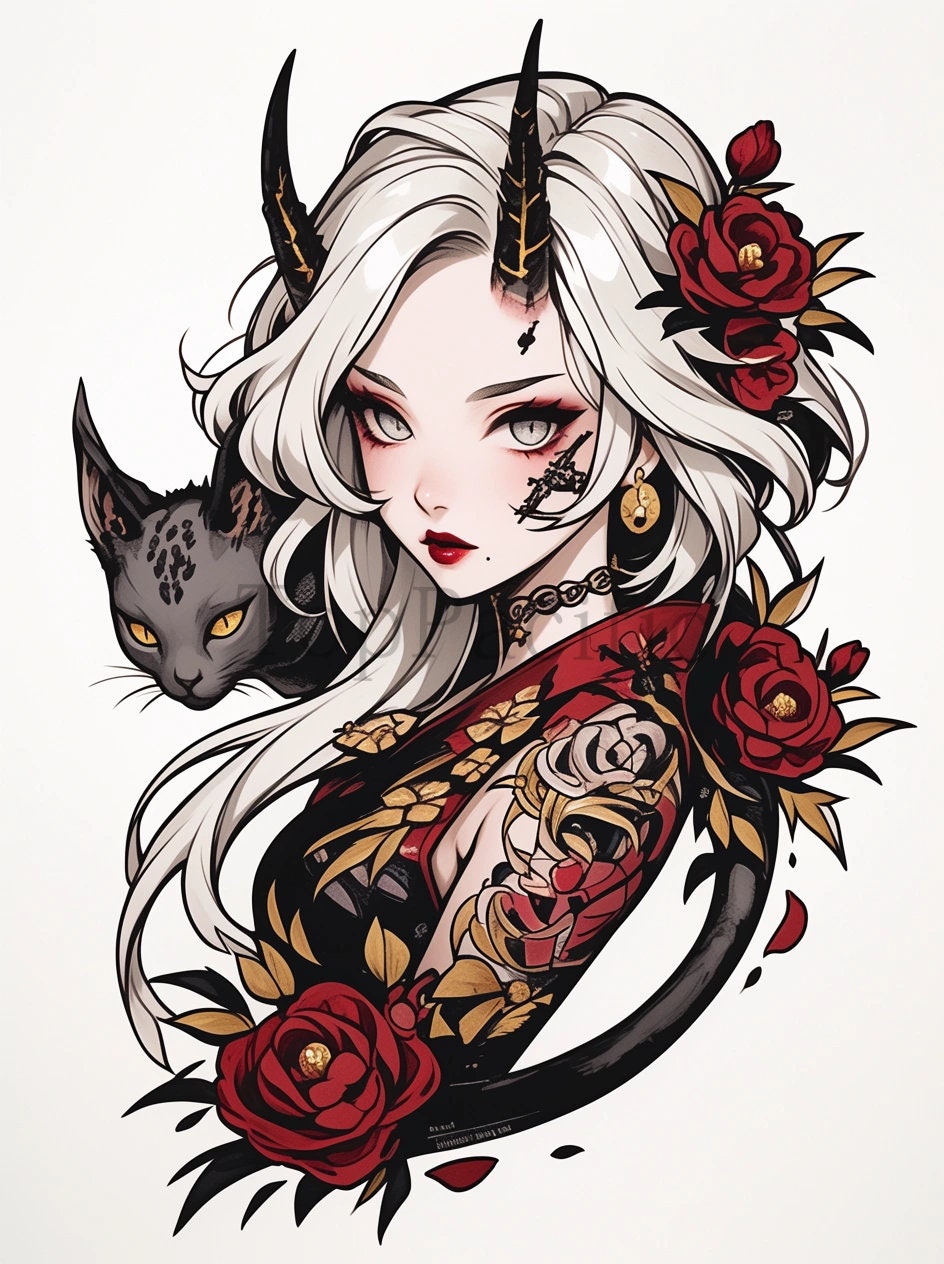 Neo-traditional Tattoo Art Prints Set of 10 Gothic Victorian Designs ...