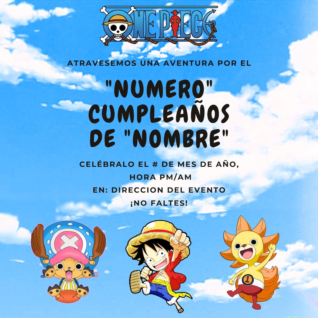 One Piece Editable Invitation - Etsy