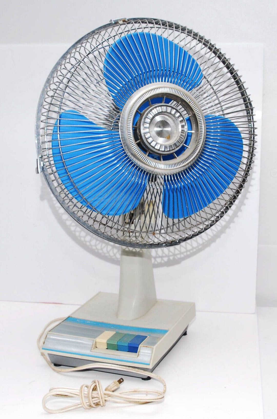 Vintage Super Deluxe Blue Blades Fan Oscillating Fan, Working Great - Etsy