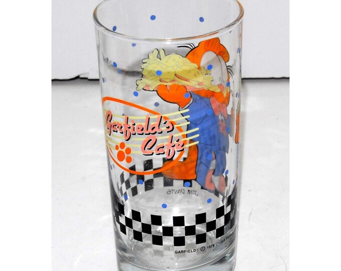 Garfield's Cafe Glass Drinking 1978 HTF EUC Jim Davis 1 Cat Vintage - Etsy