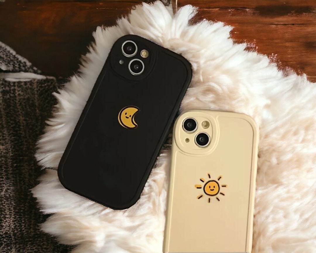 Simple Sun Moon Phone Case for iPhone 11 12 13 14 15 Pro Max Funda High ...