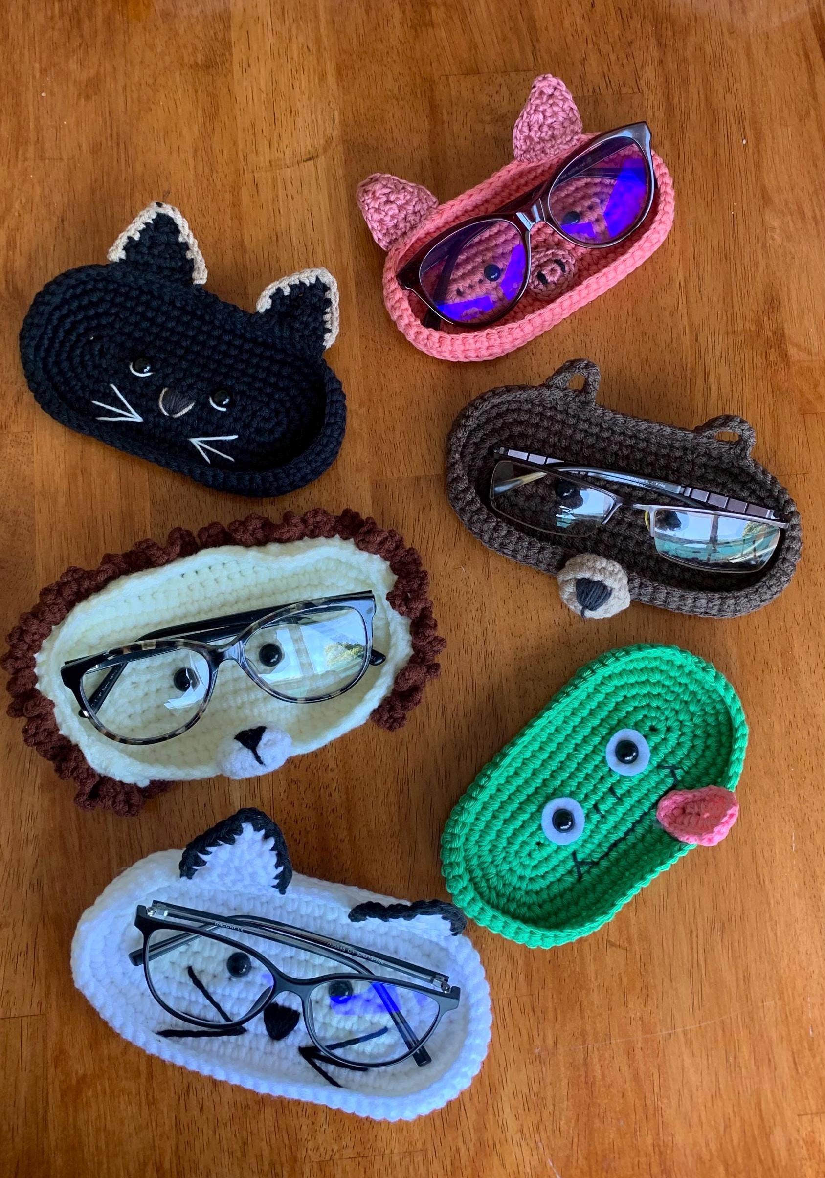Cute Crochet Glasses Holder, Eyeglass Stand, Desk Organizer, Nightstand ...