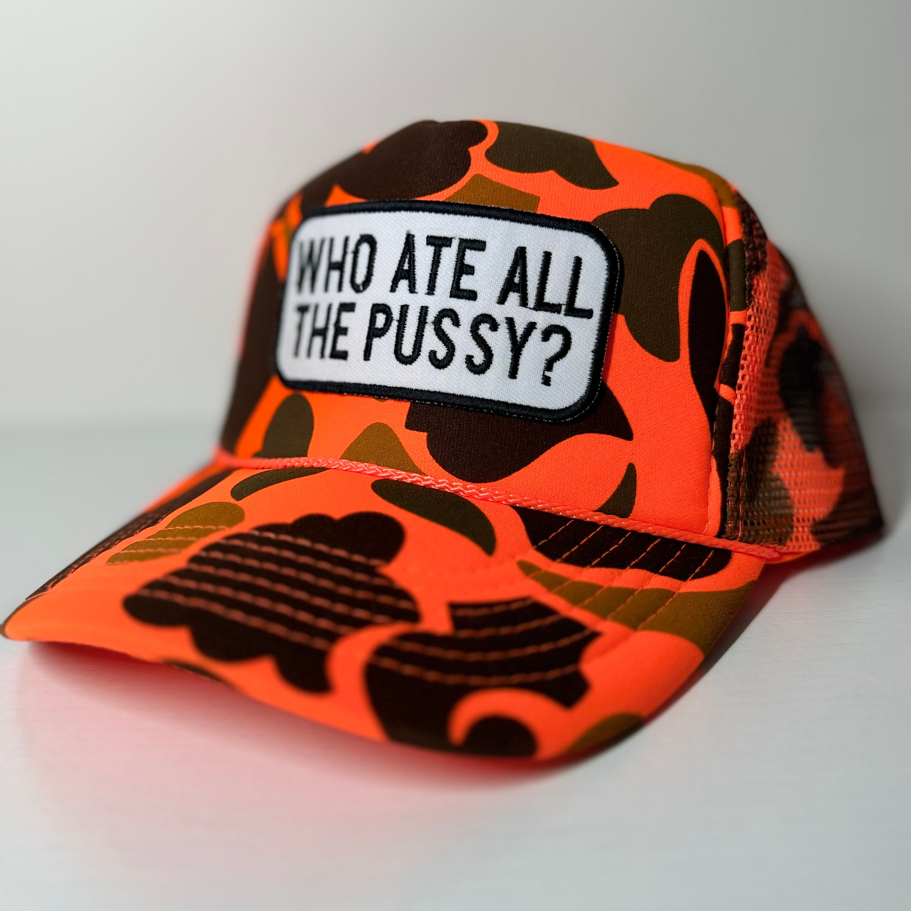 Who Ate All the Pssy Trucker Hat, Rope Mesh Back Hat, High Crown ...