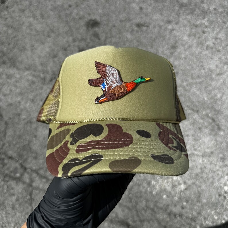 Duck Camouflage Trucker Hat, Retro Rope Hat, Mesh Back Snapback, High ...