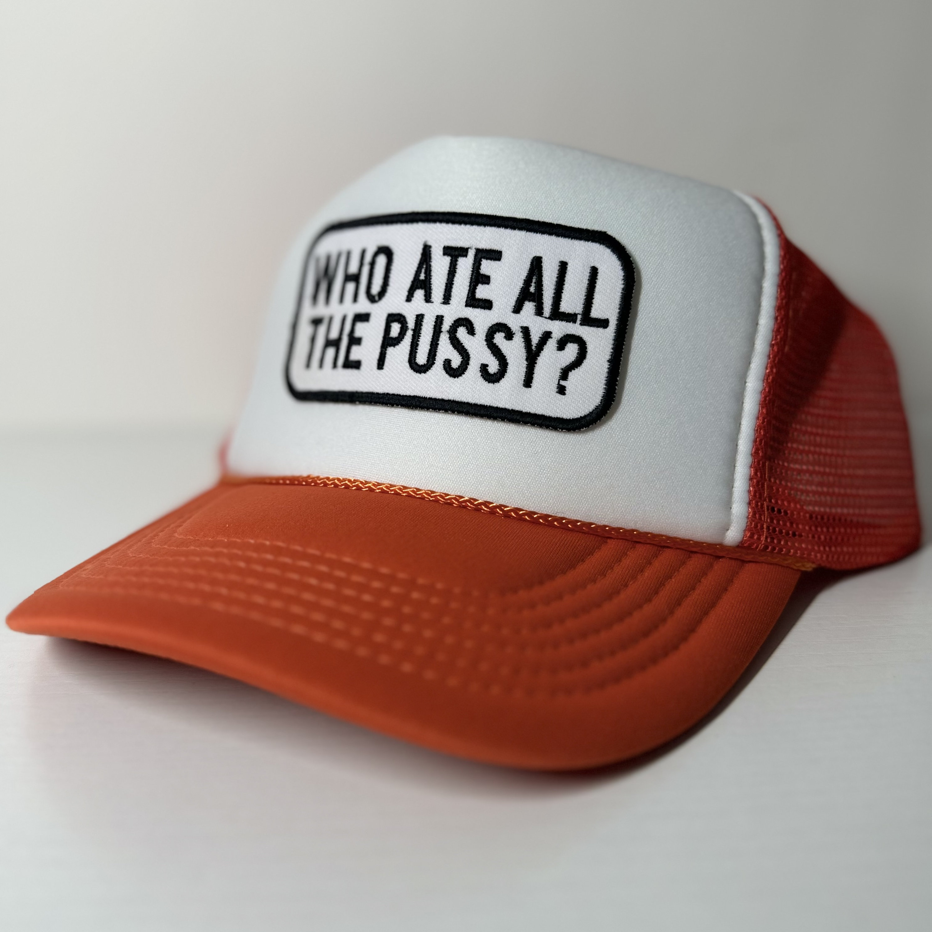 Who Ate All the Pssy Trucker Hat, Rope Mesh Back Hat, High Crown ...