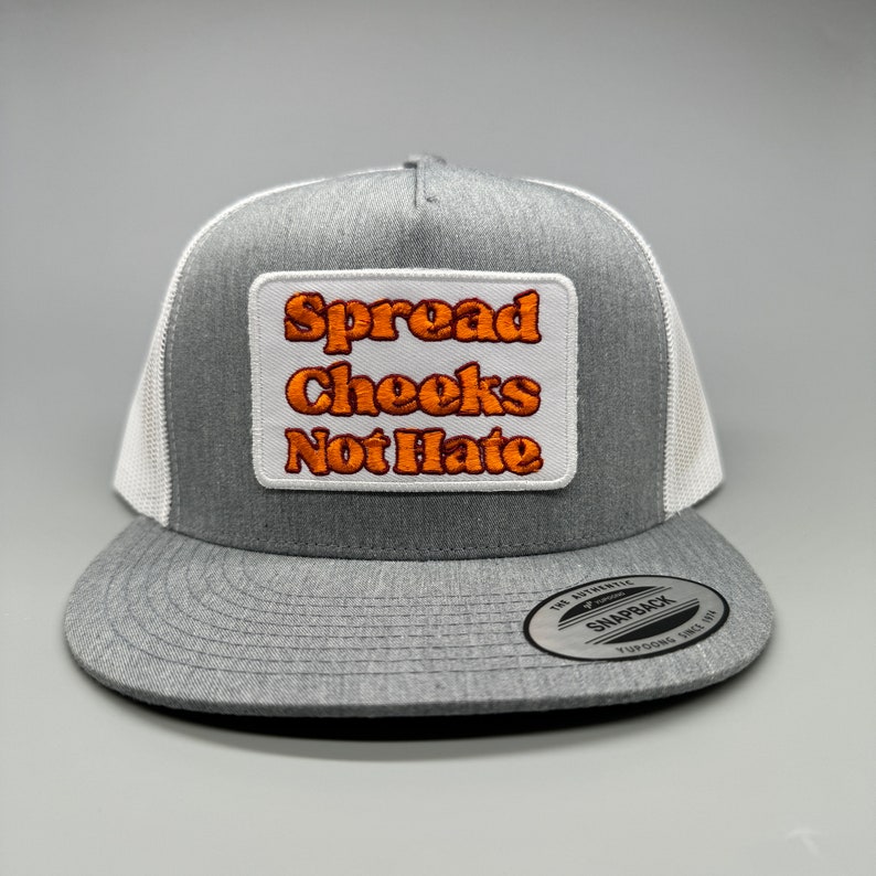 Spread Cheeks Not Hate Trucker Hat, Funny Hat, Retro Mesh Back Snapback ...