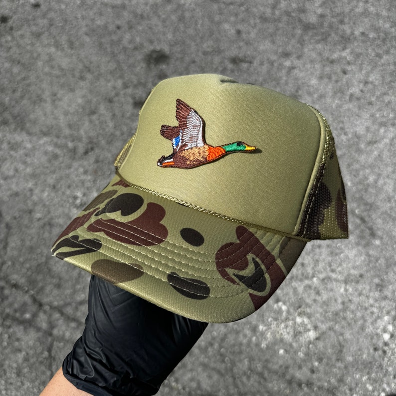 Duck Camouflage Trucker Hat, Retro Rope Hat, Mesh Back Snapback, High ...