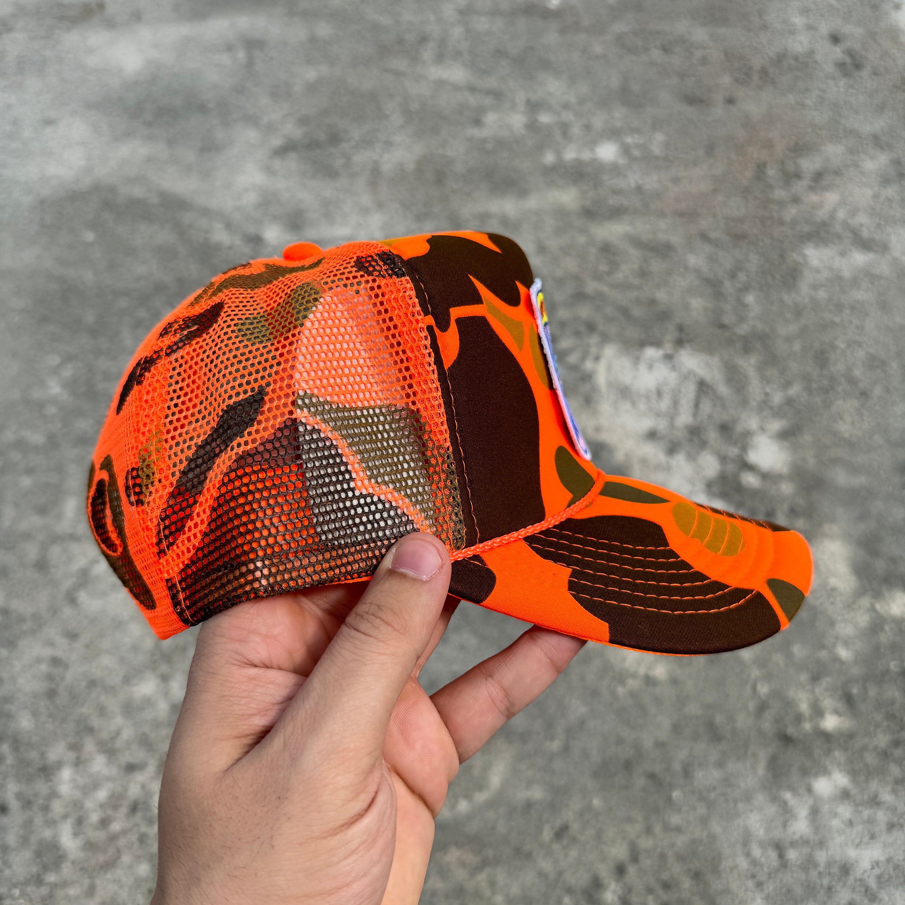 Blow Me Orange Camouflage Retro Trucker Hat, Funny Hat, Mesh Back Hat ...
