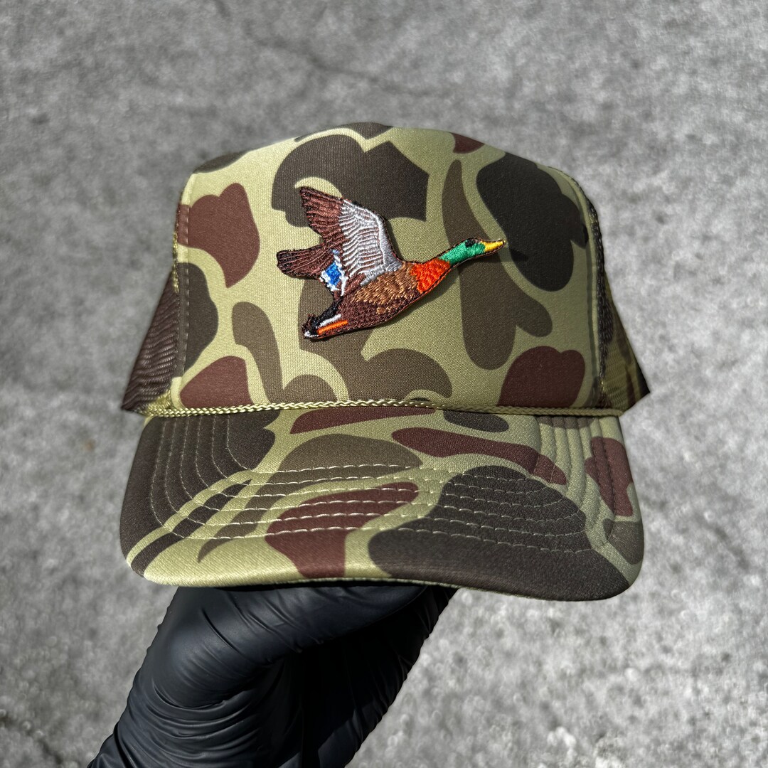Duck Hunt Camouflage Trucker Hat, Retro Rope Hat, Mesh Back Snapback ...