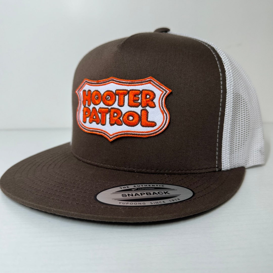 Hooter Patrol Brown & White Trucker Hat, Funny Hat, Retro Mesh Back ...
