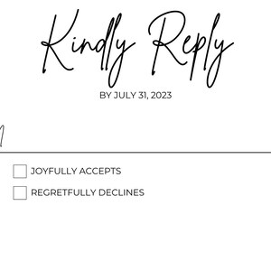 Wedding RSVP Card Template, Minimalist Wedding, Kindly Reply Card ...