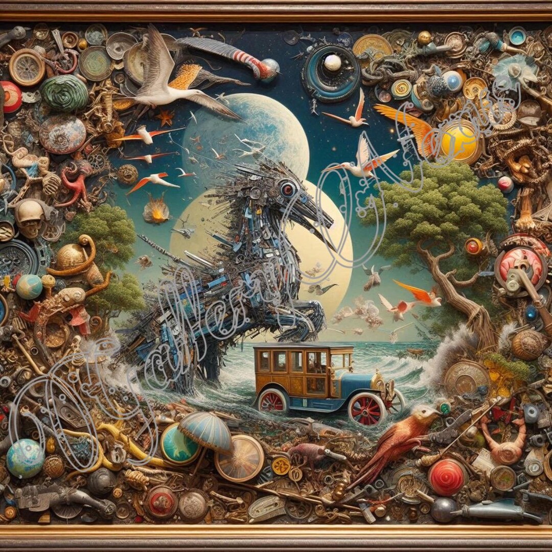 Surreal Mechanized Odyssey: A Journey Through Time and Imagination - Etsy