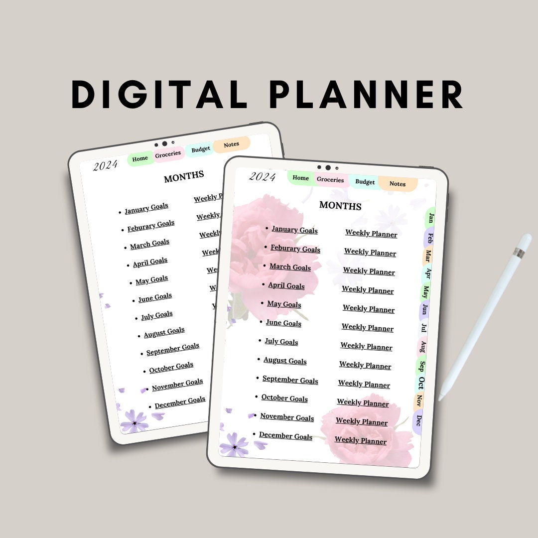 Hyperlinked Planner Goodnotes Planner Digital Planner 2024 Planner iPad ...