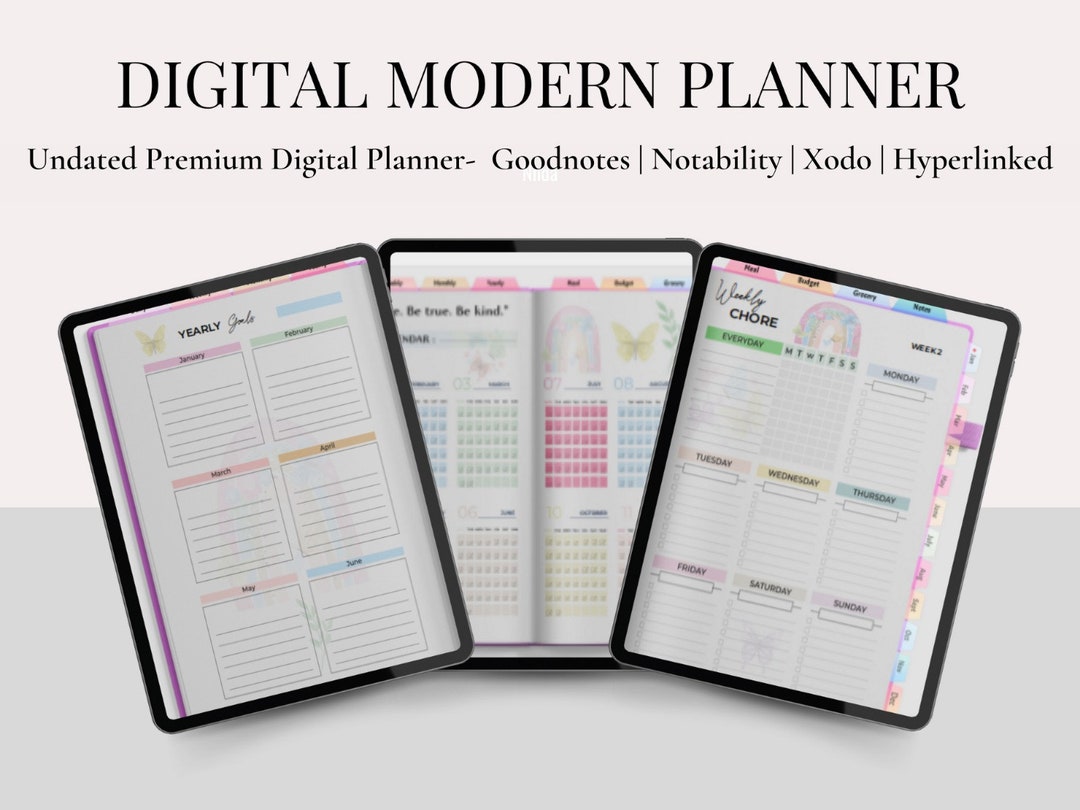 Digital Modern Planner, Goodnotes Planner, iPad Planner, Notability ...