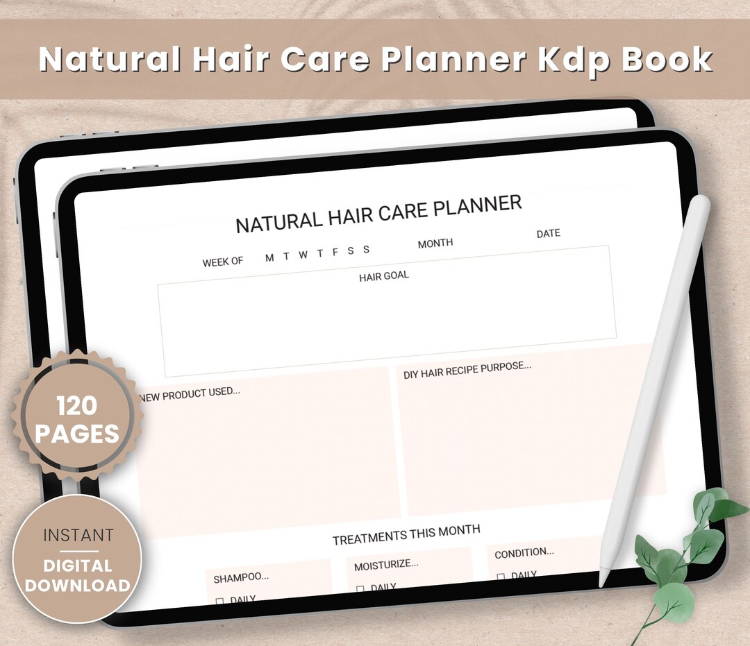 2024 and 2025 Haircare Planner, Natural Hair Care Planner for KDP Book ...
