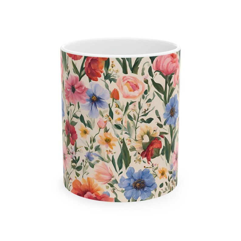 Summer Garden Coffee Mug. Spring Florals. Sweet Florals. Gift for Mom ...