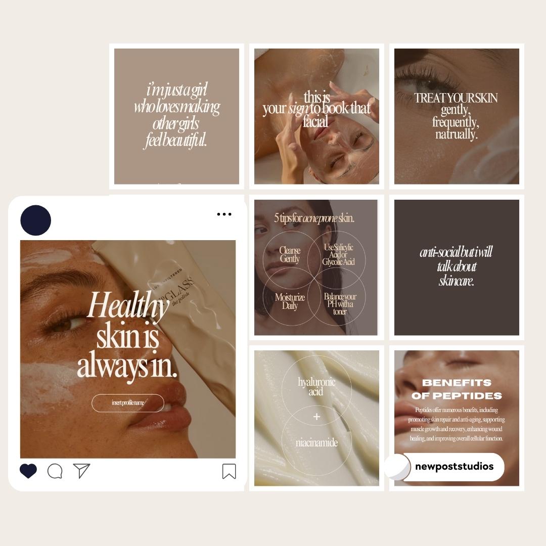 25 Aesthetic Esthetician Posts, Social Media Pre-made Posts for ...
