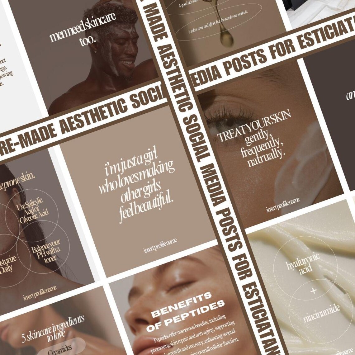 25 Aesthetic Esthetician Posts, Social Media Pre-made Posts for ...