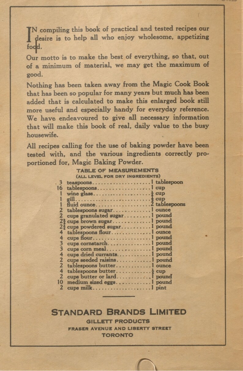 The Magic Cook Book,vintage Cook Book - Etsy