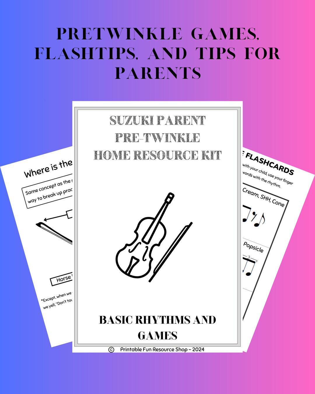 Suzuki Parent Pretwinkle Home Resource: 10 Violin Learning Games ...