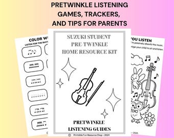 Suzuki Student-parent Pretwinkle Violin Home Resource Kit: Worksheets ...
