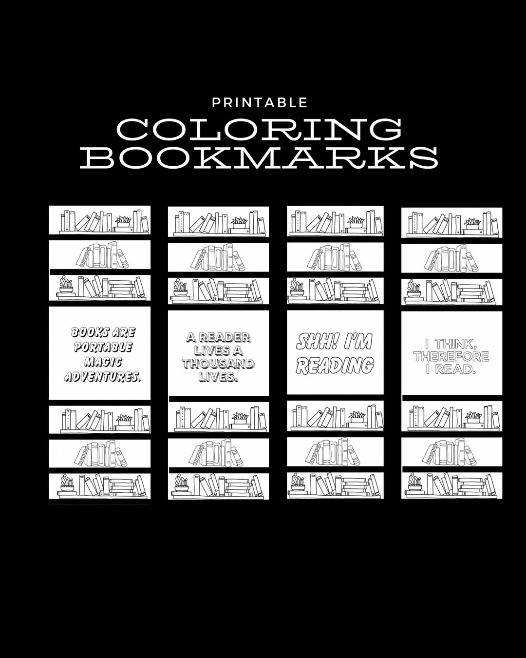 Printable Coloring Quote Bookmarks | Bookish Reader Collection ...