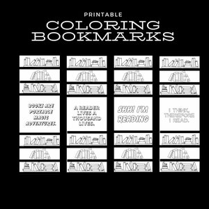 Printable Coloring Quote Bookmarks Bookish Reader Collection Instant ...