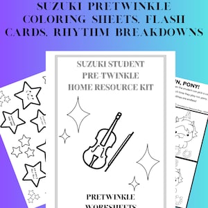 Suzuki Student-parent Pretwinkle Violin Home Resource Kit: Worksheets ...