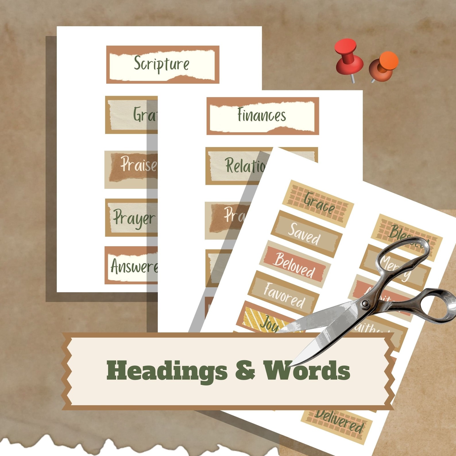 Printable Prayer Board Kit PDF :scrapbook Theme - Etsy