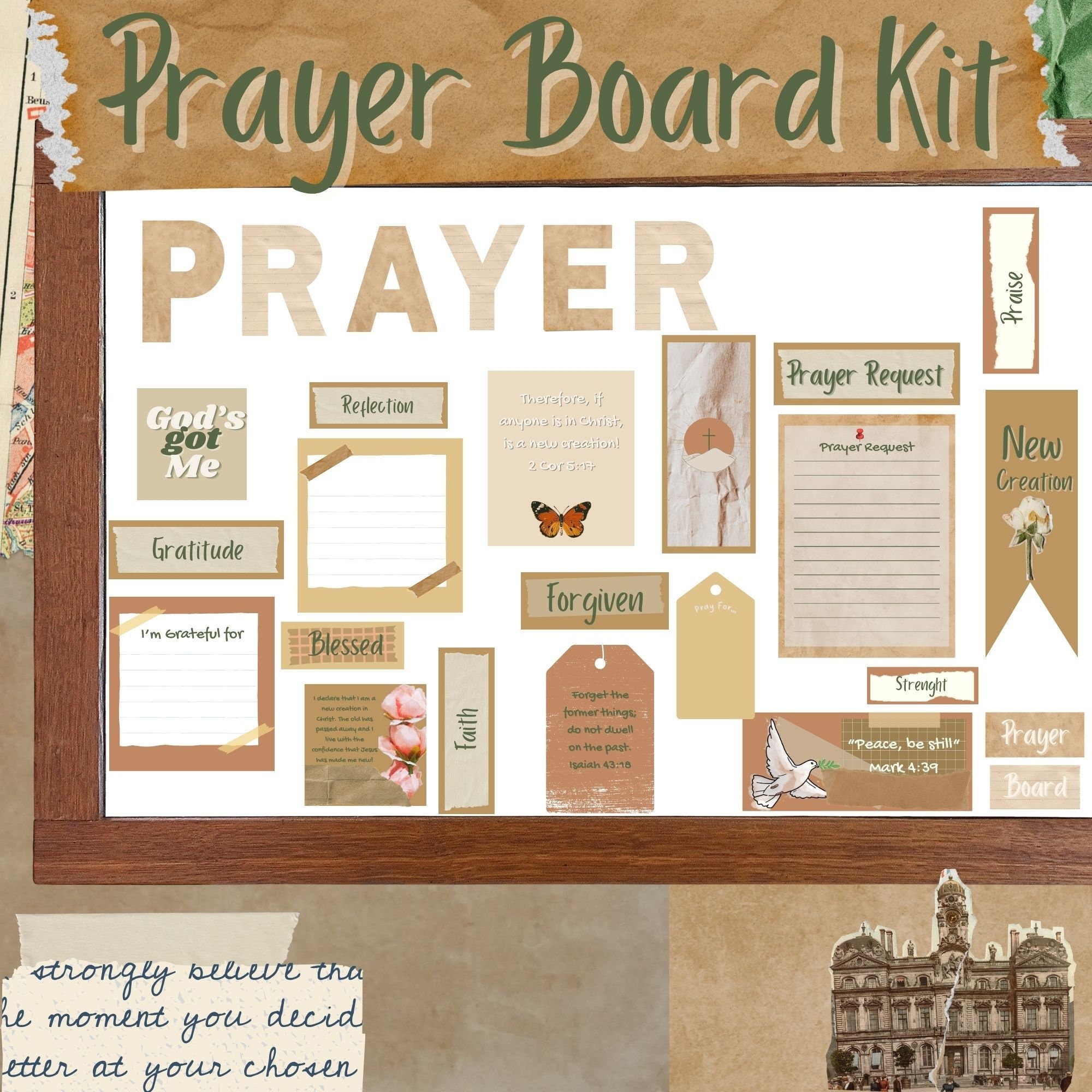 Printable Prayer Board Kit PDF :scrapbook Theme - Etsy