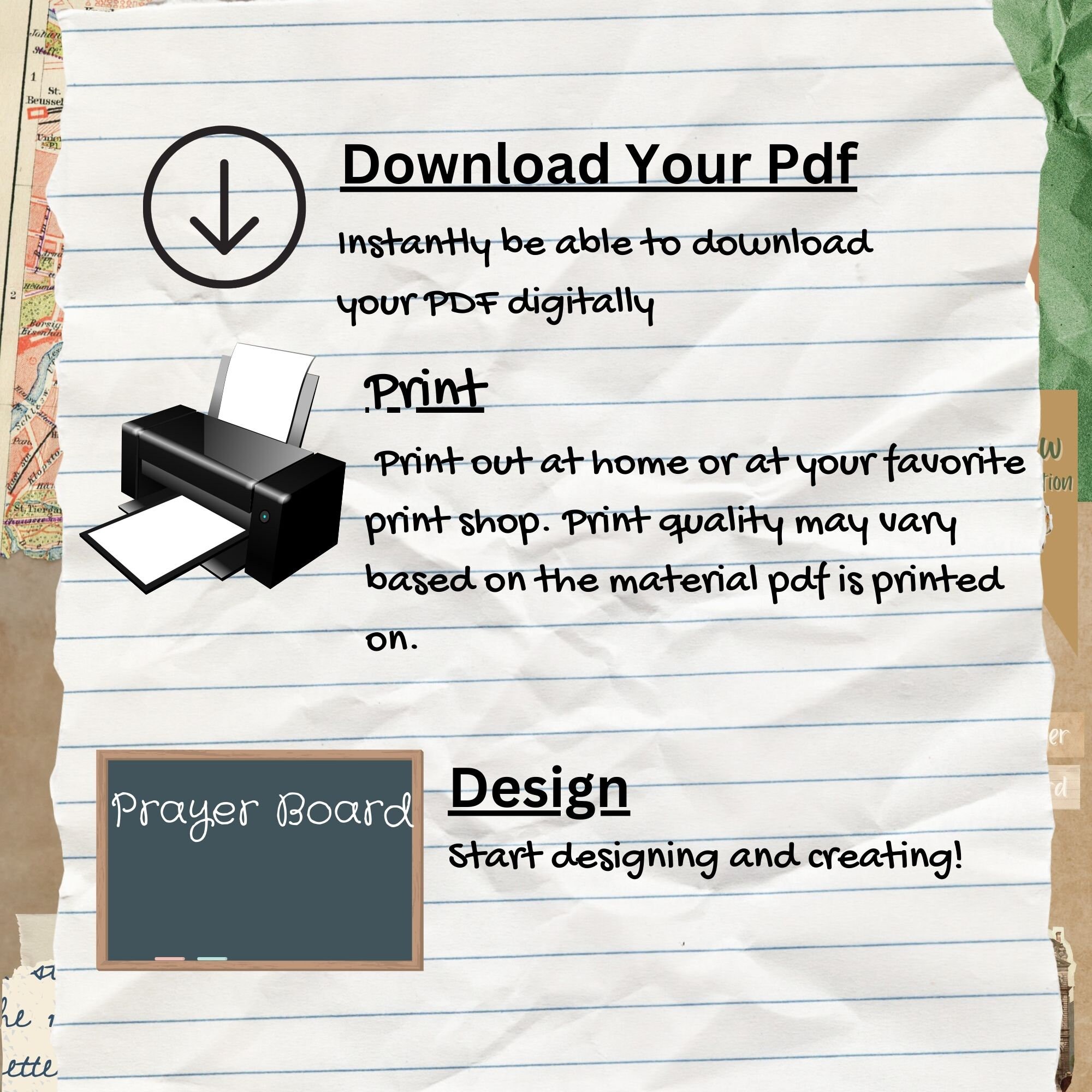 Printable Prayer Board Kit PDF :scrapbook Theme - Etsy