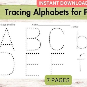 Preschool Tracing Alphabet Worksheets, Lines Trace Pages Printable ...